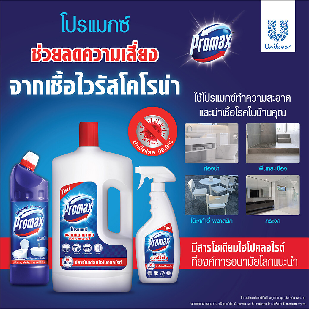 สเปรย์ทำความสะอาดเชื้อโรค 500 มล x2 Promax Bleach Spray 50 - Puket Stores