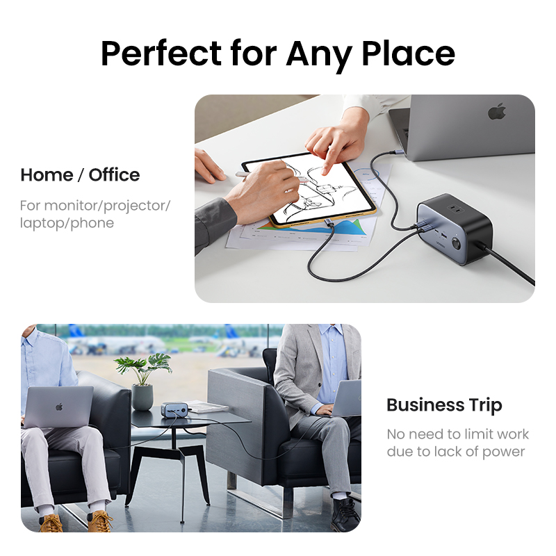 【GaN】UGREEN PD 100W USB C Charging Station 6ft Extension Cord Outlet ...