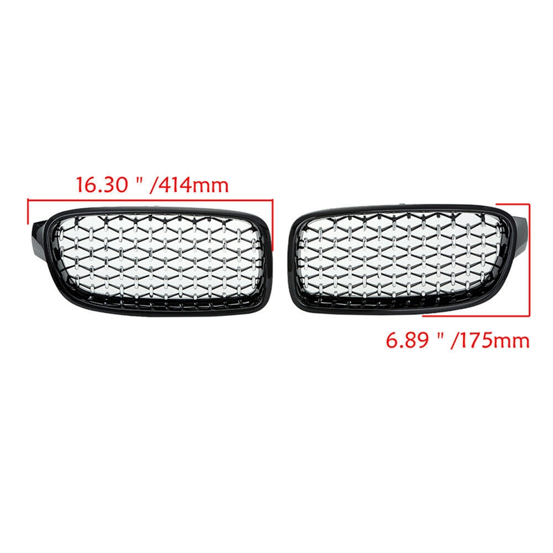 1Pair Car Mesh Front Bumper Kidney Grille Grill Fit For-BMW F30/31 2012 ...