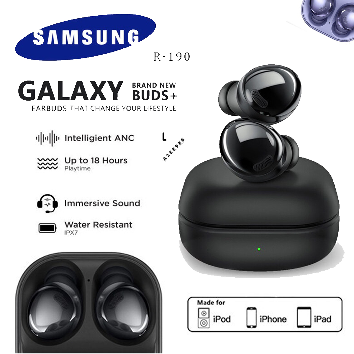 หูฟังบลูทูธSamsung Galaxy Buds Pro R190 หูฟังบรูทูธไร้สายซัมซุง รวม ...
