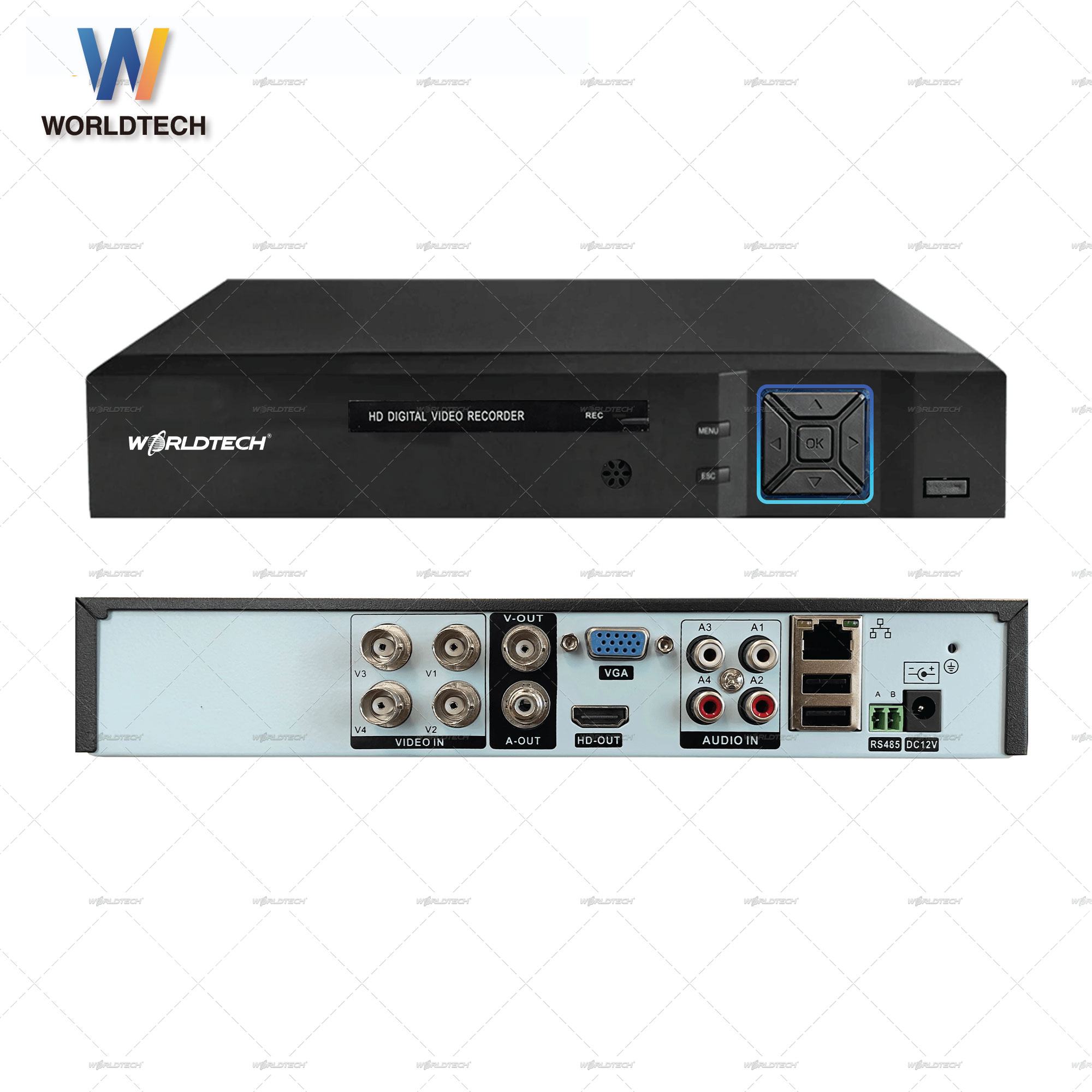 Worldtech รุ่น WT-AHDSET11080P CCTV ชุดกล้องวงจรปิด 4 กล้อง HD AHD KIT ...