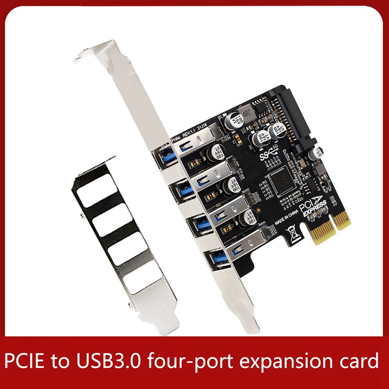 【Ready Stock&COD】PCIe to USB3.0 Expansion Card 4-Port 2U/4U Chassis Dual Power Supply 5Gbps Rate ...