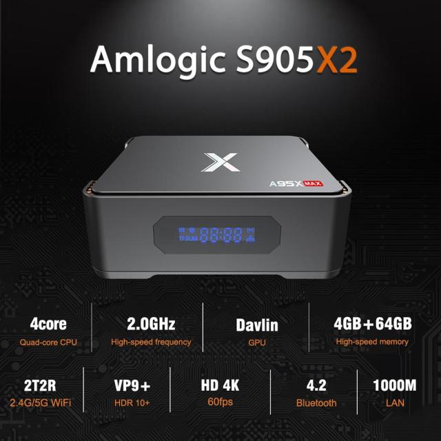 เช็คราคา Android TV Box A95X MAX S905X2 4GB DDR4 64GB eMMC 4K Android 8 ...