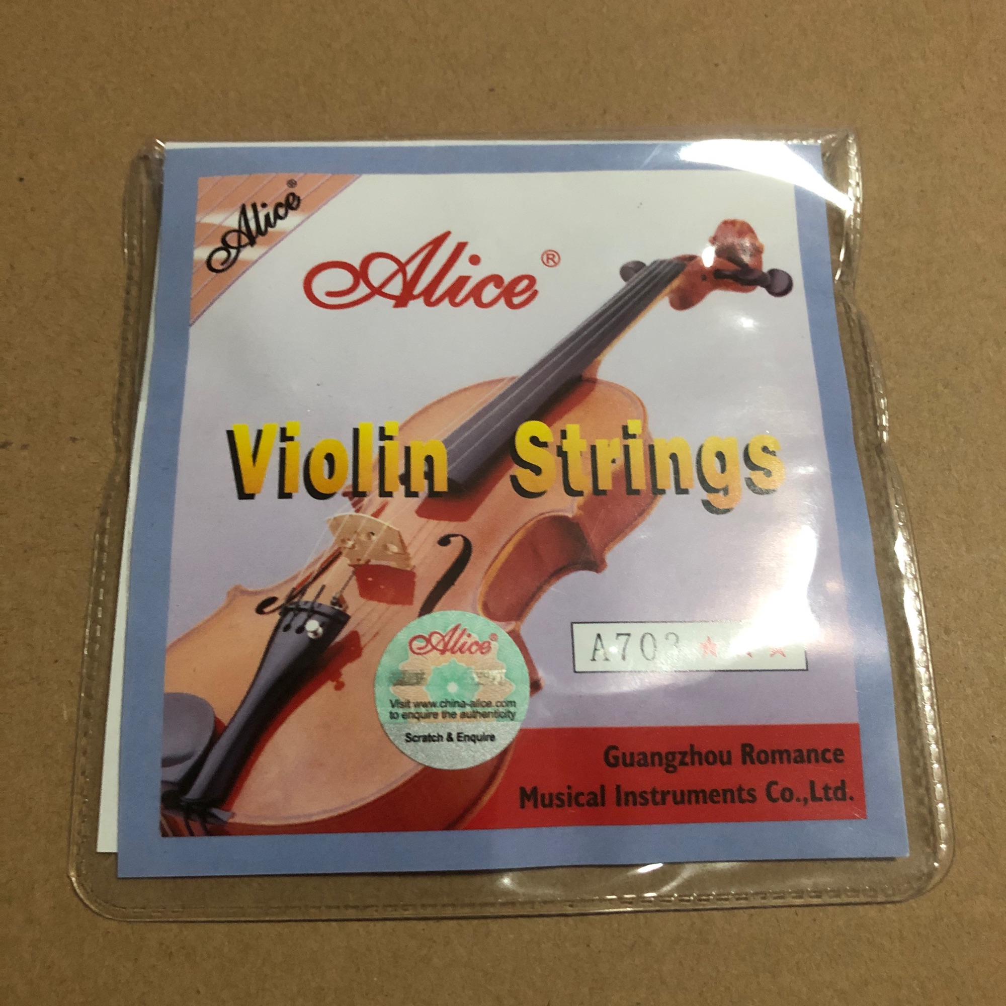สายไวโอลิน Alice, Violin Strings Stainless Steel (ครบชุด 4 เส้น ...