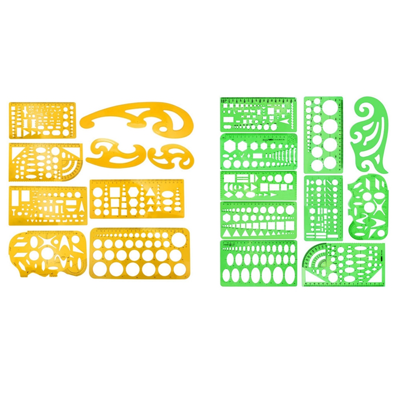 9 Pcs Architecture Drawing Templates Technical Drafting Stencils Tool ...