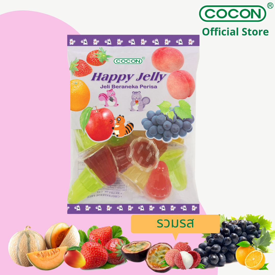 [สต๊อกใหม่]Cocon มินิเแฮปปี้เยลลี่ผสมวุ้นมะพร้าวรสผลไม้ต่างๆ | Lazada.co.th