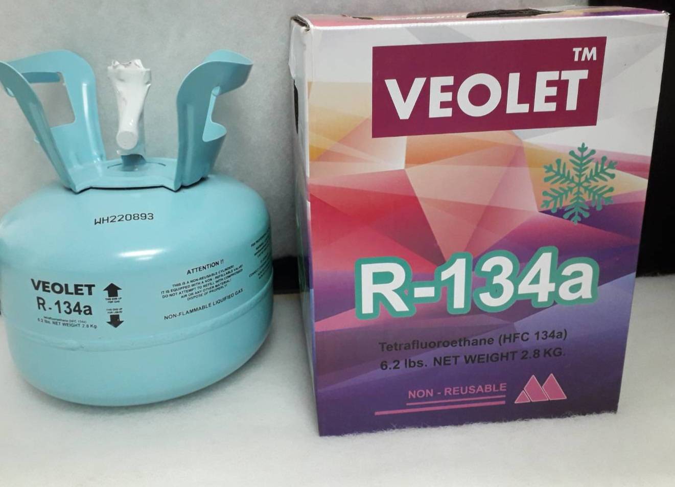 น้ำยา R134a ยี่ห้อ Veolet ขนาด 2.8 kg เกรดพรีเมี่ยม - ESGอะไหล่แอร์ ...
