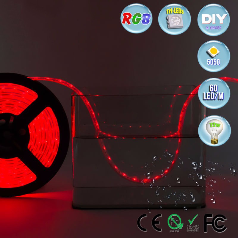 5M 5050 IP68 LED Strip Filled Silicon Waterproof Tape Ribbon WiFi RGB ...