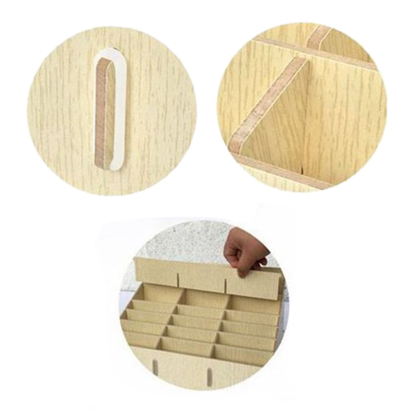 Multifunctional Wooden Storage Box Desktop Office 24 Grid Rack Mobile ...