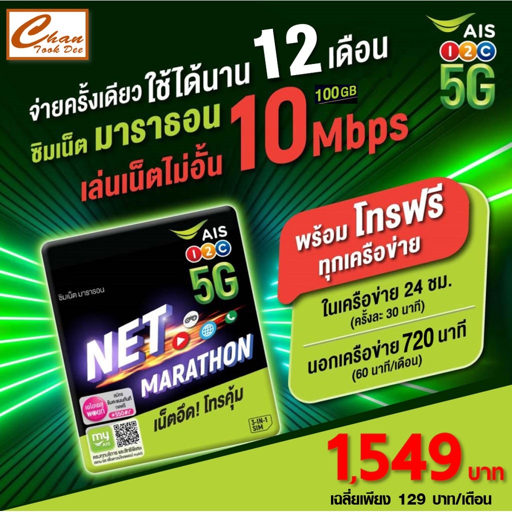 ซิมเน็ต ซิมเทพ ธอร์ AIS TRUE DTAC คงกระพัน 8Mbps ไม่อั้น ไม่ลดสปีด โทรฟรีทุกค่าย 1 ปีx มี ...