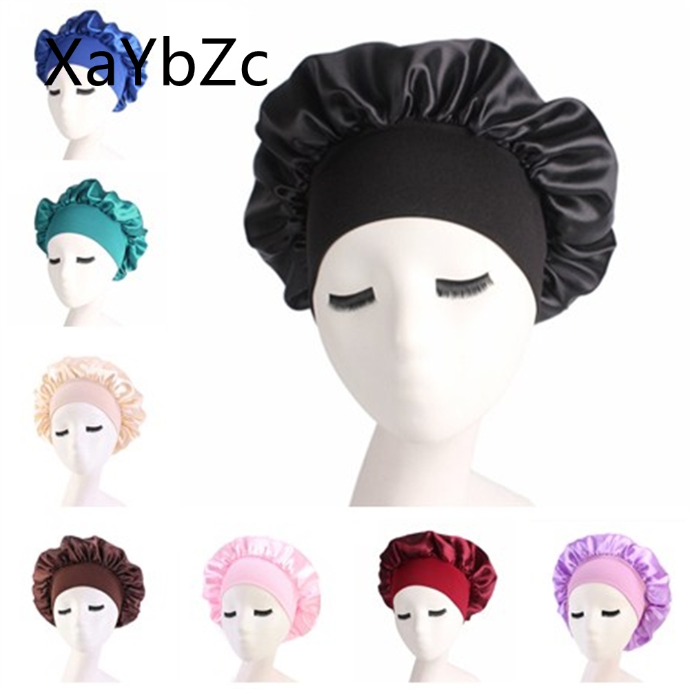 Newly Women 39;s Satin Solid Sleeping Hat Night Sleep Cap Hair Care ...