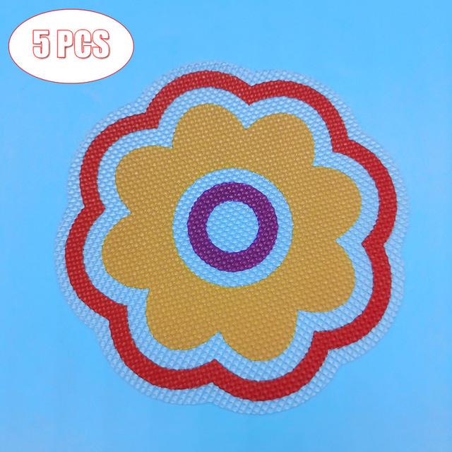 5pcs Creative PEVA Anti Slip Flower Sticker Waterproof Cartoon Bath Mat ...