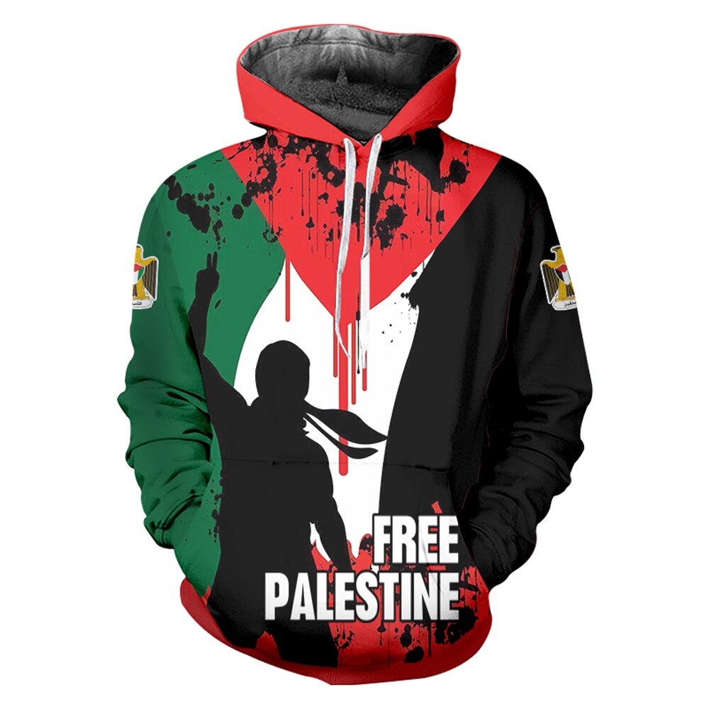 Palestine Flag Printed 3D Hoodie Sweatshirts Fight For Free Palestine ...