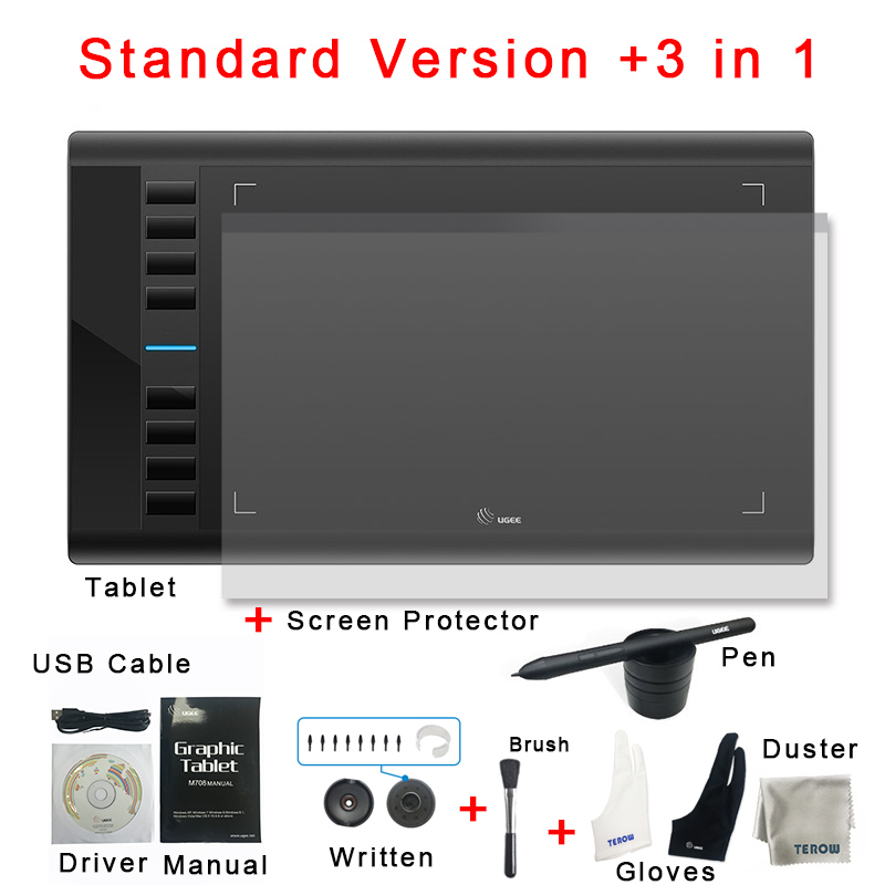 UGEE M708 Android Digital Graphics tablet 8192 Levels Drawing Tablet ...