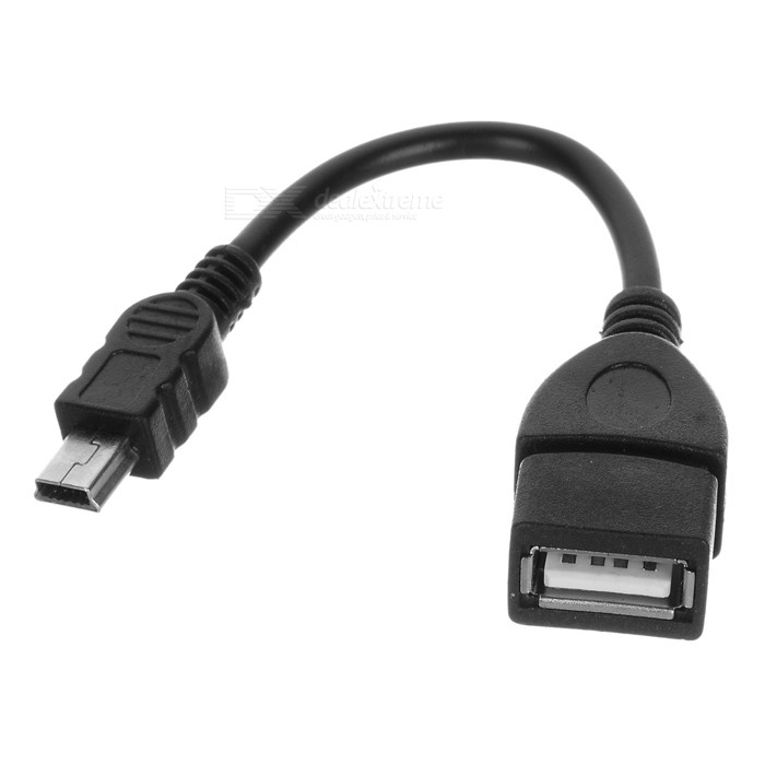 Mini 5pin to USB Female OTG Data Cable - Black - Cantinflas - ThaiPick