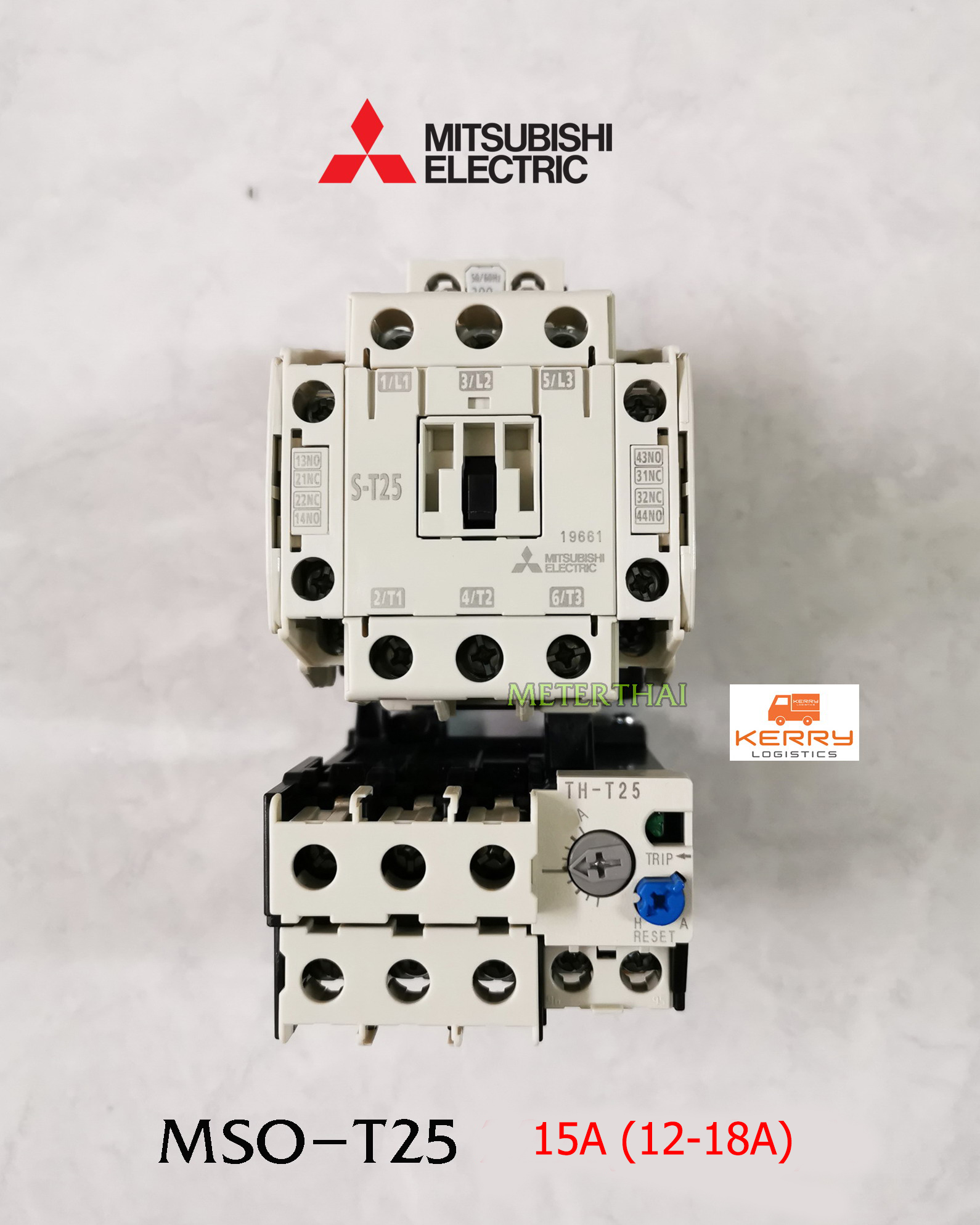 MITSUBISHI รุ่น MSO-T25 15A ( 12-18A.) ชุดแมกเนติก + โอเวอร์โหลดรีเลย์ 220V | Lazada.co.th