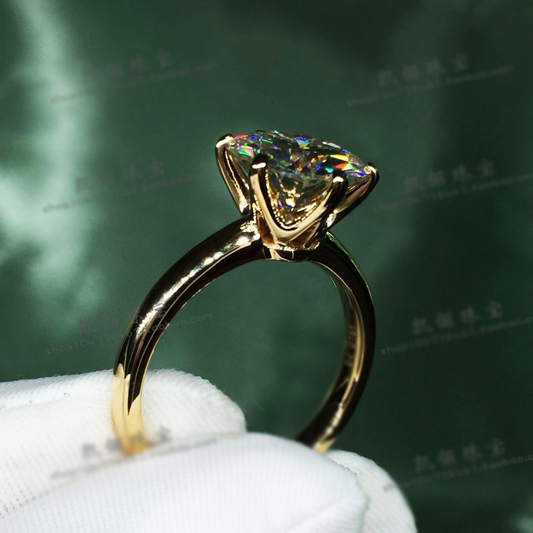 2021LMNZB With 18K RGP LOGO Pure Solid Yellow Gold Ring Luxury Round ...