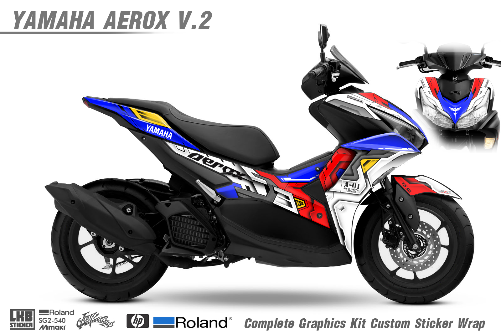 สติ๊กเกอร์แต่งลายรถ YAMAHA AEROX V.2 ลาย Rx-Aerox | Lazada.co.th