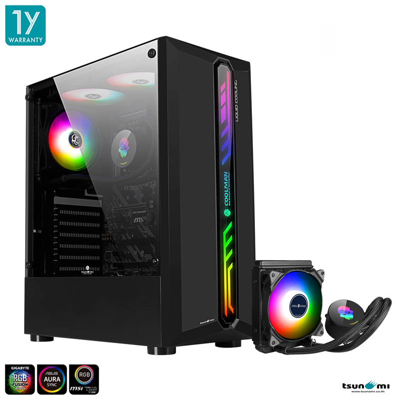 เคสคอมพิวเตอร์ Tsunami Coolman 190-4 Tempered Glass ATX Gaming Case รับ ...