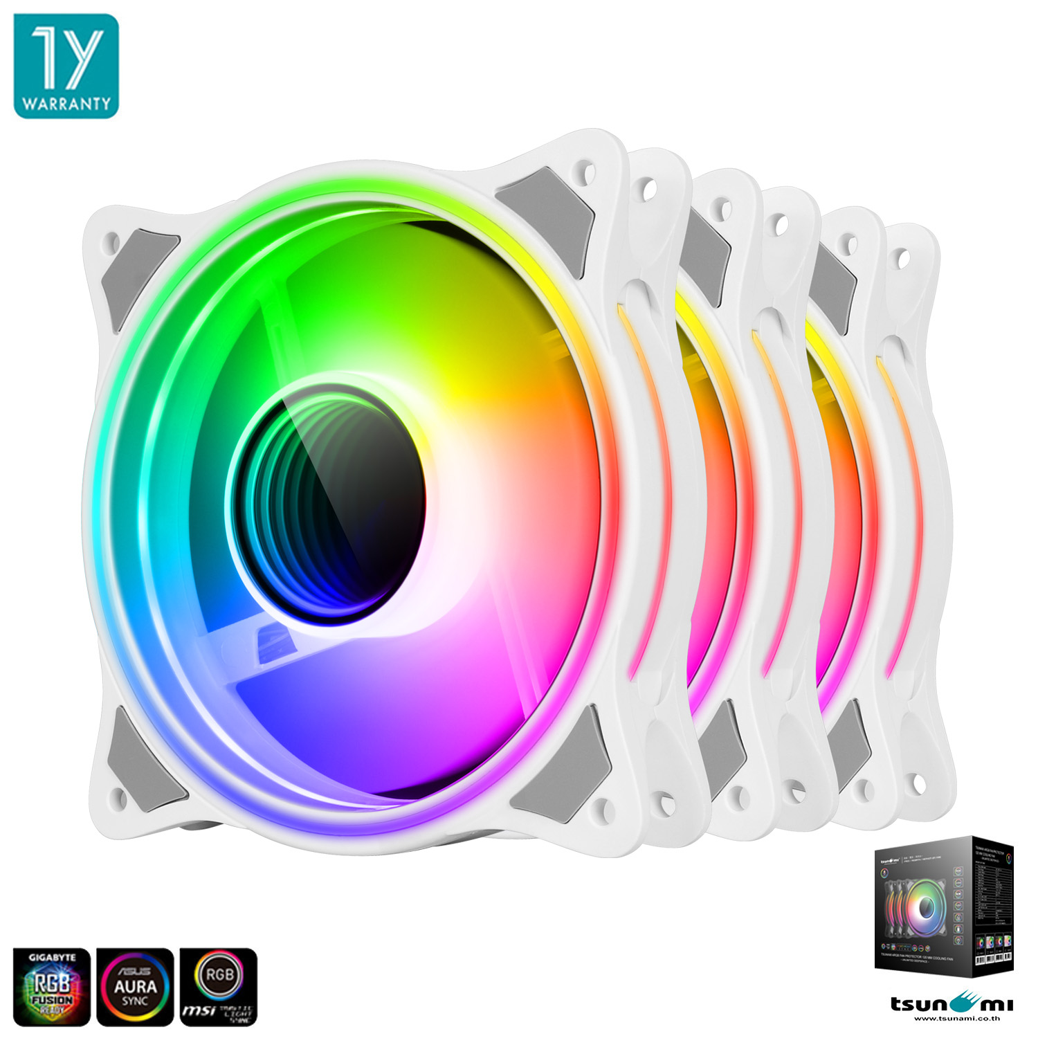 พัดลมระบายความร้อน Tsunami Protector 1265W ARGB 12CM Multi-Functional ...