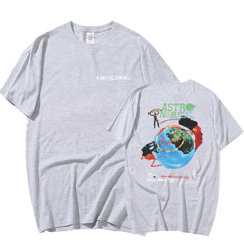 Travis Scott Fort Night Cotton T Shirt Mens Women Kanye West Print ...