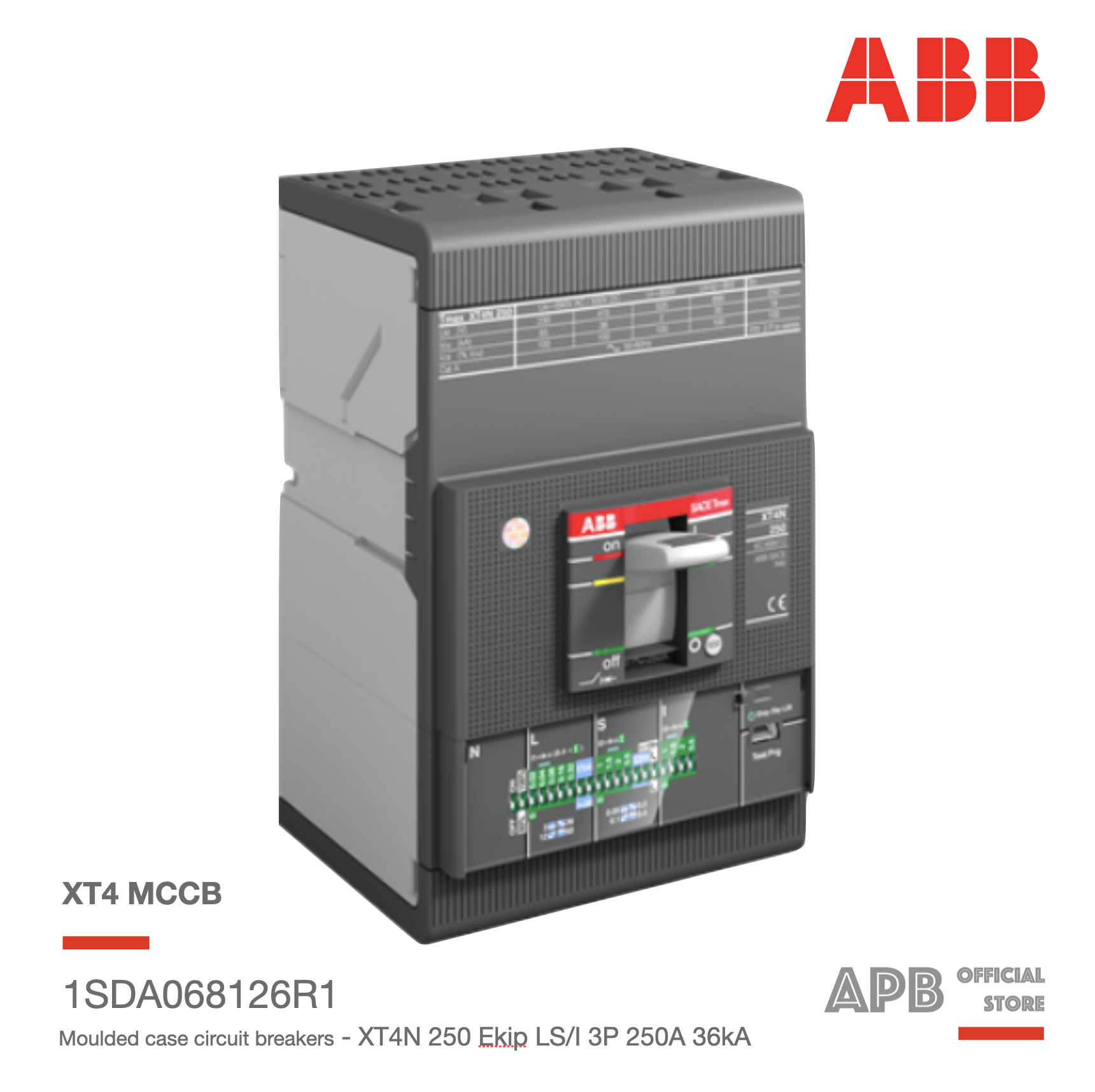 ABB XT4N 250 Ekip LS/I 250A 3p F F 36kA, เบรกเกอร์ MCCB Tmax | Lazada.co.th