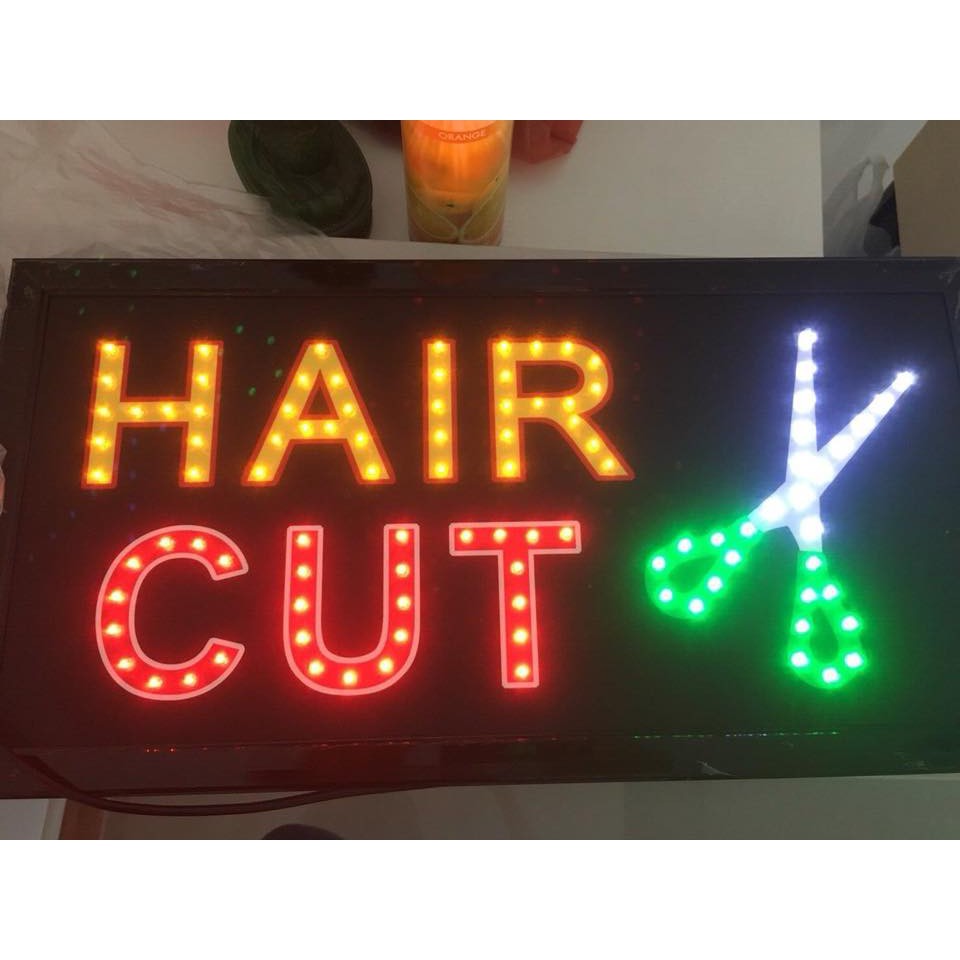 ป้ายไฟLED ป้ายไฟLED "HAIR CUT" ซาลอนป้ายไฟร้านเสริมสวย ป้ายไฟร้านตัดผม ...