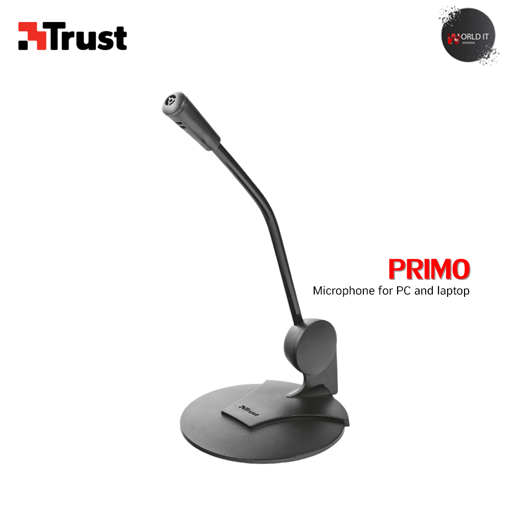 ไมโครโฟน TRUST PRIMO MICROPHONE V.2 (INCLUDING 3.5MM AUDIO MIC SPLITTER ...
