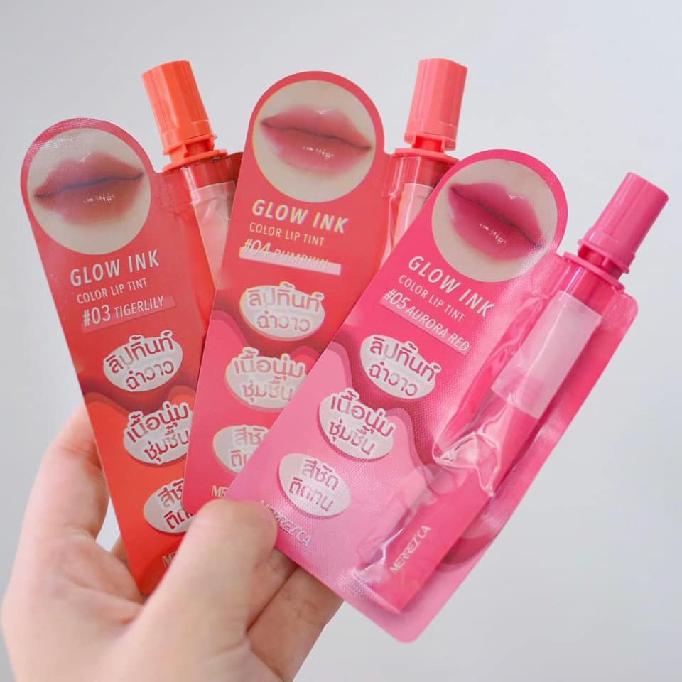 Merrezca GLOW INK COLOR LIP TINT 2ml. เมอร์เรซก้า โกลว์ อิงค์ คัลเลอร์ ...