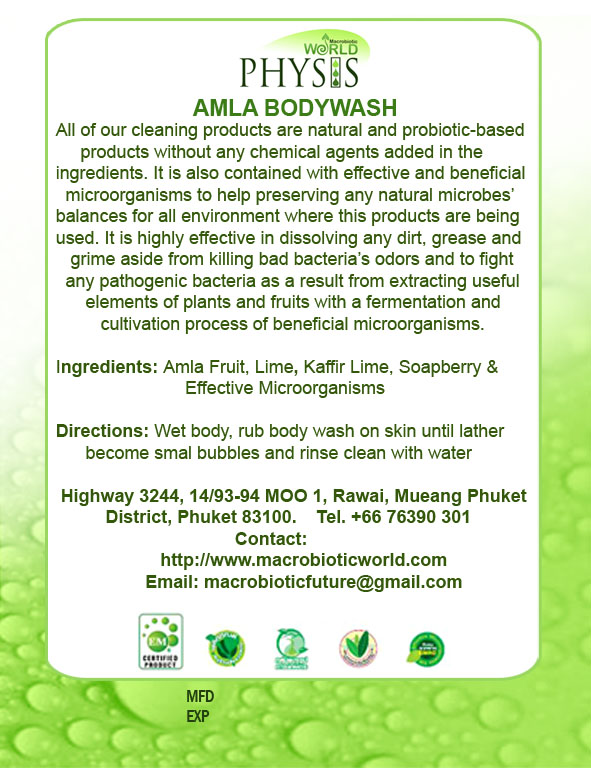 PHYSIS | BODY WASH AMLA & LEMONGRASS 200ML - Natural Efe Macrobiotic ...