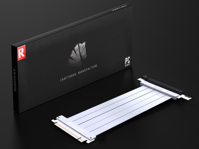 AsiaHorse 90 Full-Speed GPU Riser Cable PCIE 4.0 X16 - 250mm White สาย ...