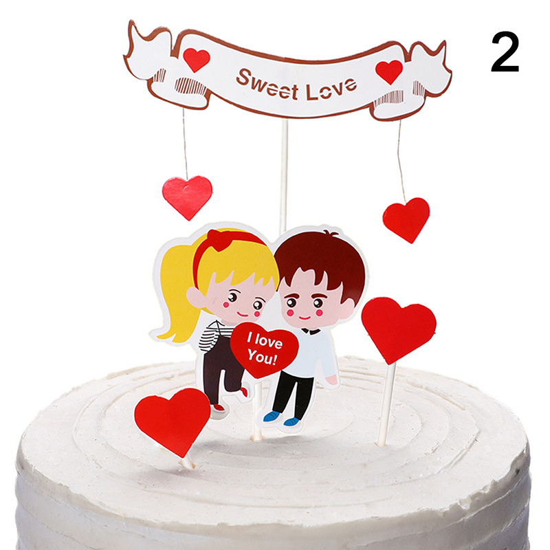 ️YS Cupcake Topper Set Love Sweet Lovers Cake Topper For Anniversary ...