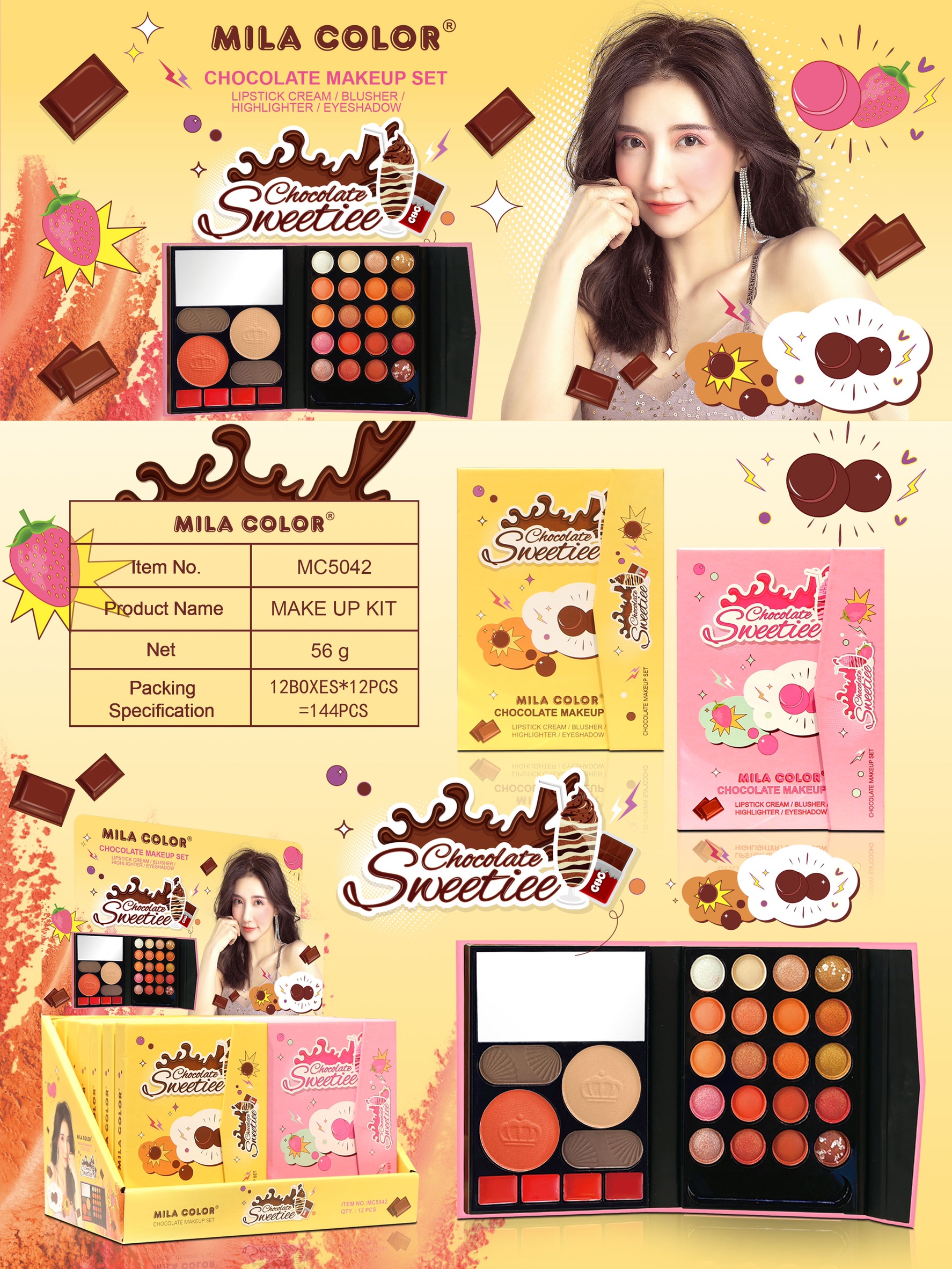 Mila Color Chocolate Makeup พาเลทแต่งหน้า สวยครบจบในตลับ - JJS BEAUTY ...