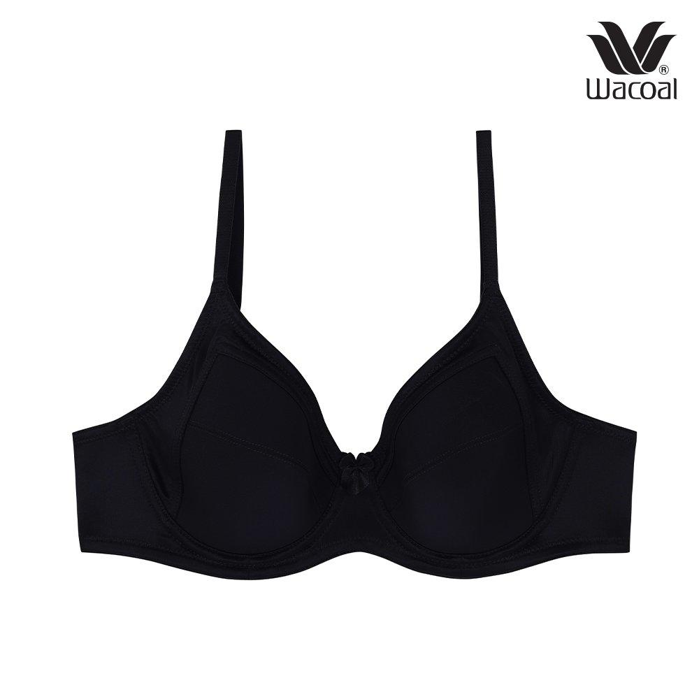 ชุดชั้นใน Wacoal Basic Bra รุ่น WB9917 สีดำ (BL) ยกทรง 4/5 cup มีโครง เสริมฟองน้ำบาง เต้าเรียบ 3 ...