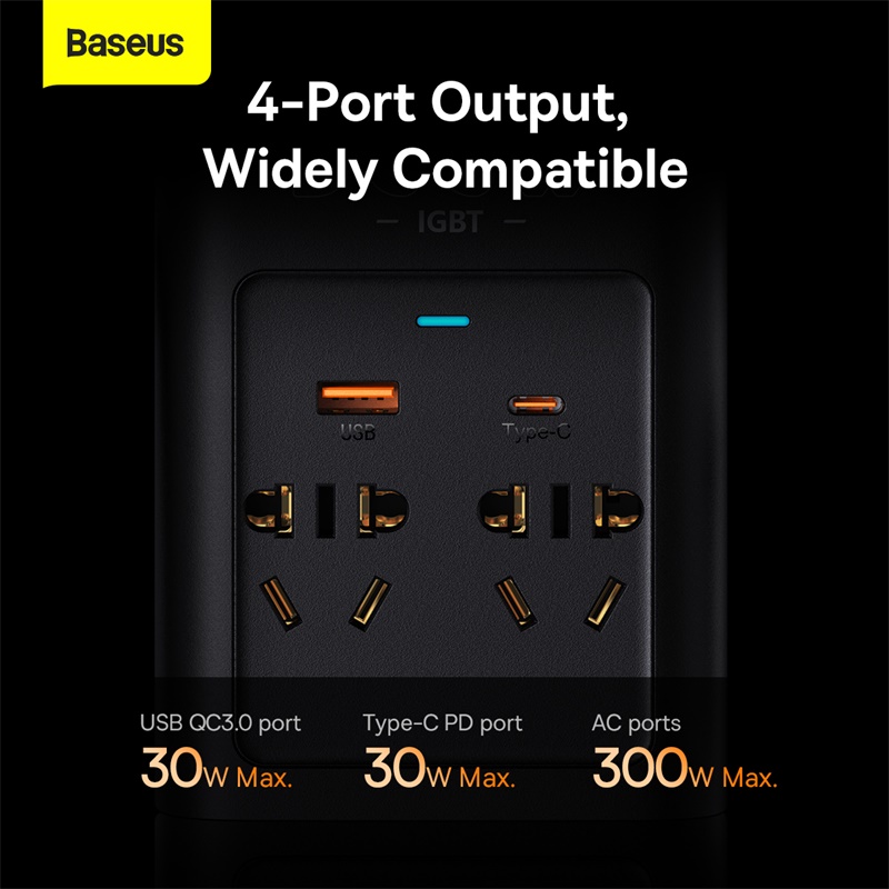 Baseus Official Store 300W Car Inverter DC 12V to AC 220V Digital ...