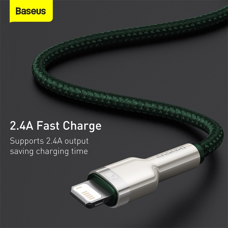 Baseus 2.4A โลหะที่ชาร์จไฟรวดเร็ว USB สายสำหรับ iPhone 12 12 Pro Max Xs Xr Quick สายชาร์จสำหรับ ...