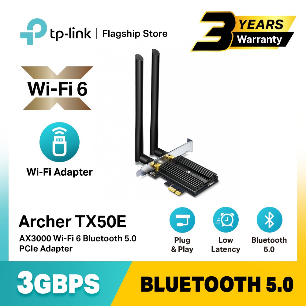 Archer TX50E AX3000 Wi-Fi 6 Bluetooth 5.0 PCIe Adapter - Cyberix - ThaiPick