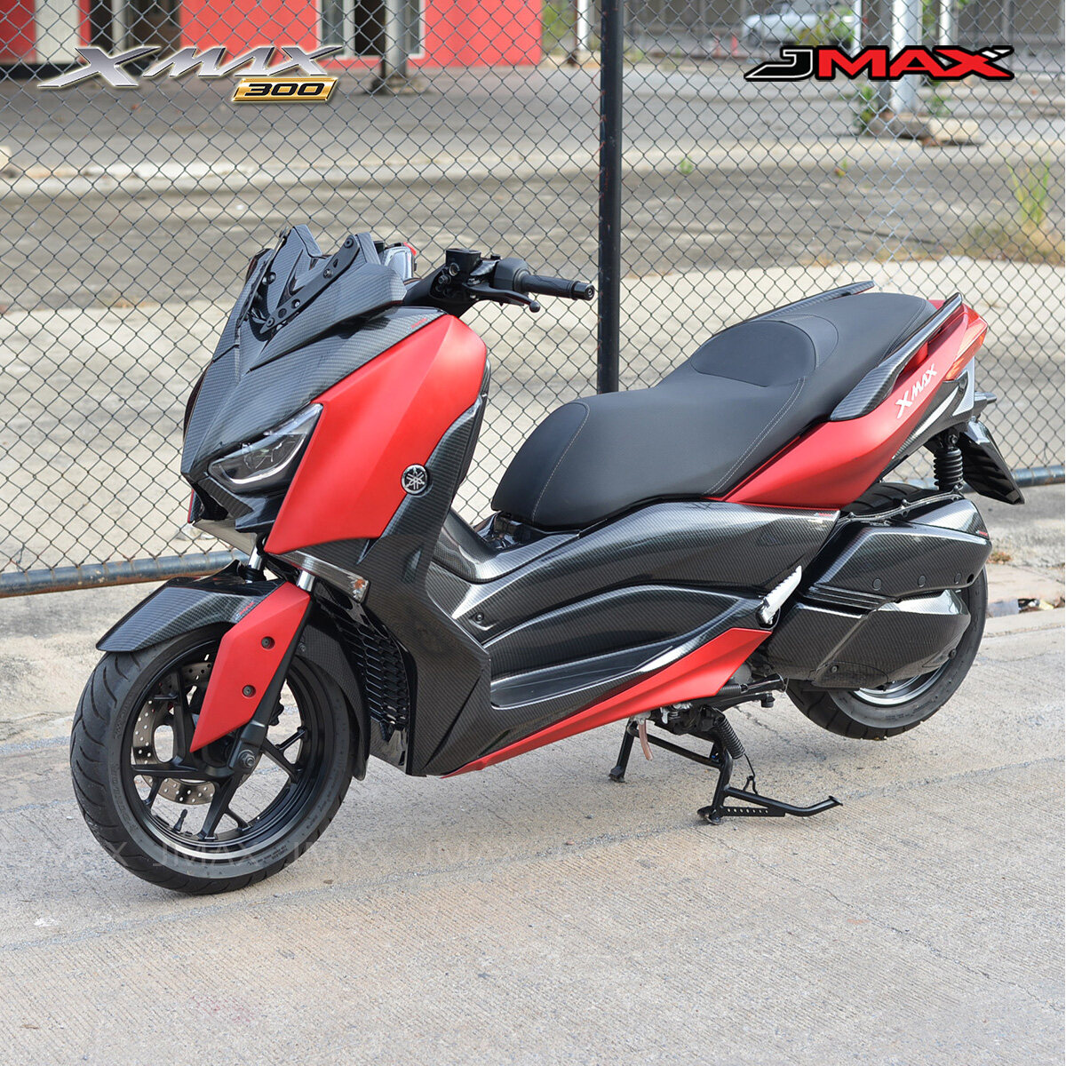 ฝาครอบไฟหน้าตัวบน XMAX 300 JMAX ตรงรุ่น ลายฟิล์มคาร์บอน 6D - J-RIDER ...