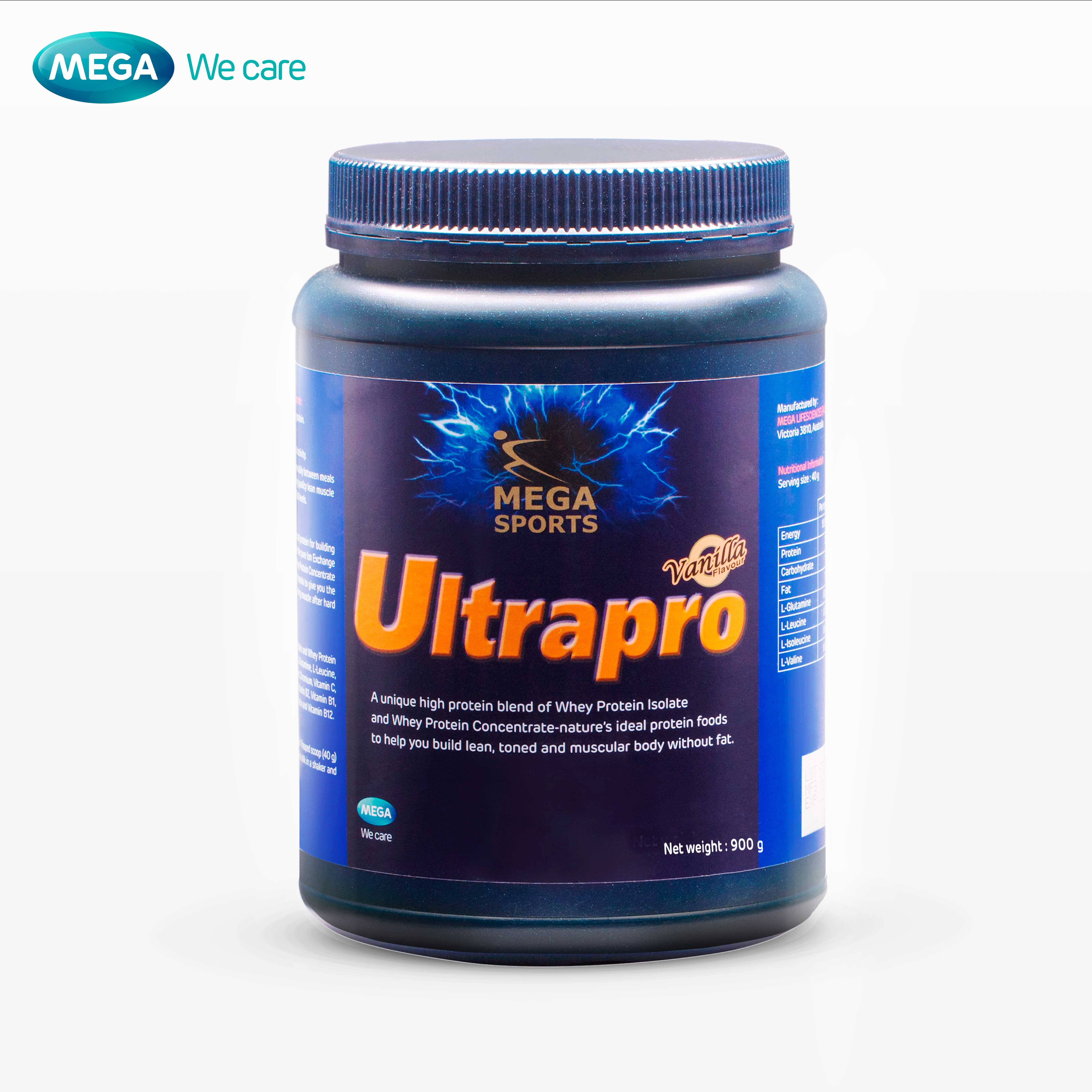 MEGA We care เมก้าวีแคร์ ULTRAPRO VANILLA อัลตราโปร กลิ่นวานิลา ผลิตภัณฑ์เสริมอาหาร 900 กรัม ...