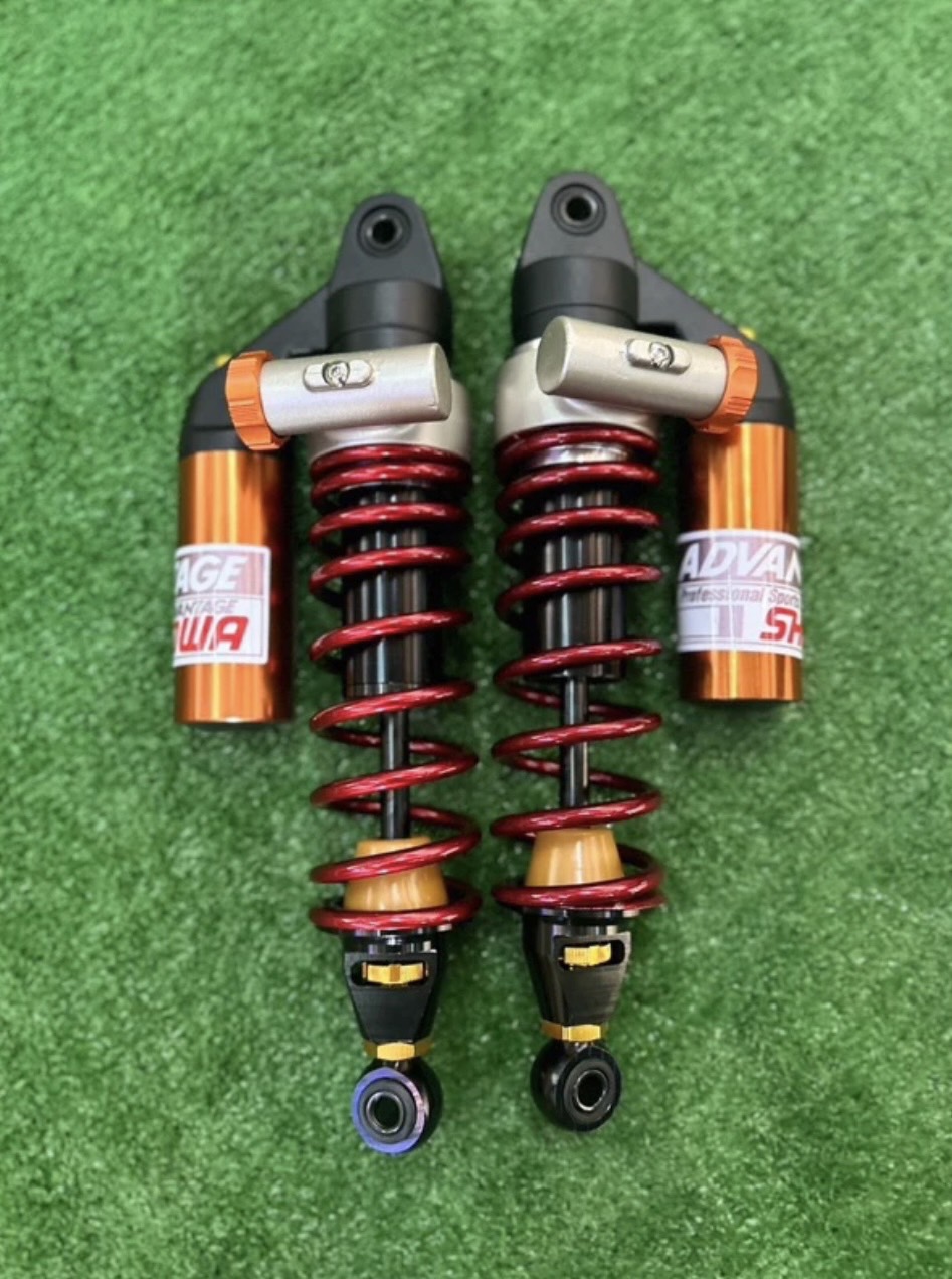 โช๊คหลัง SHOWA (โชว่า) Tech-4 แกนดำสปริงแดงแก้ว/น้ำเงินแก้ว 🇹🇭งานสวยมาก ...