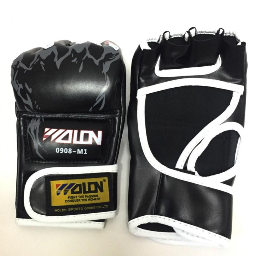 นวมชกมวย (0908-M1) MMA Boxing gloves นวมต่อยมวย แบบตัดปลายนิ้ว - Slum ...