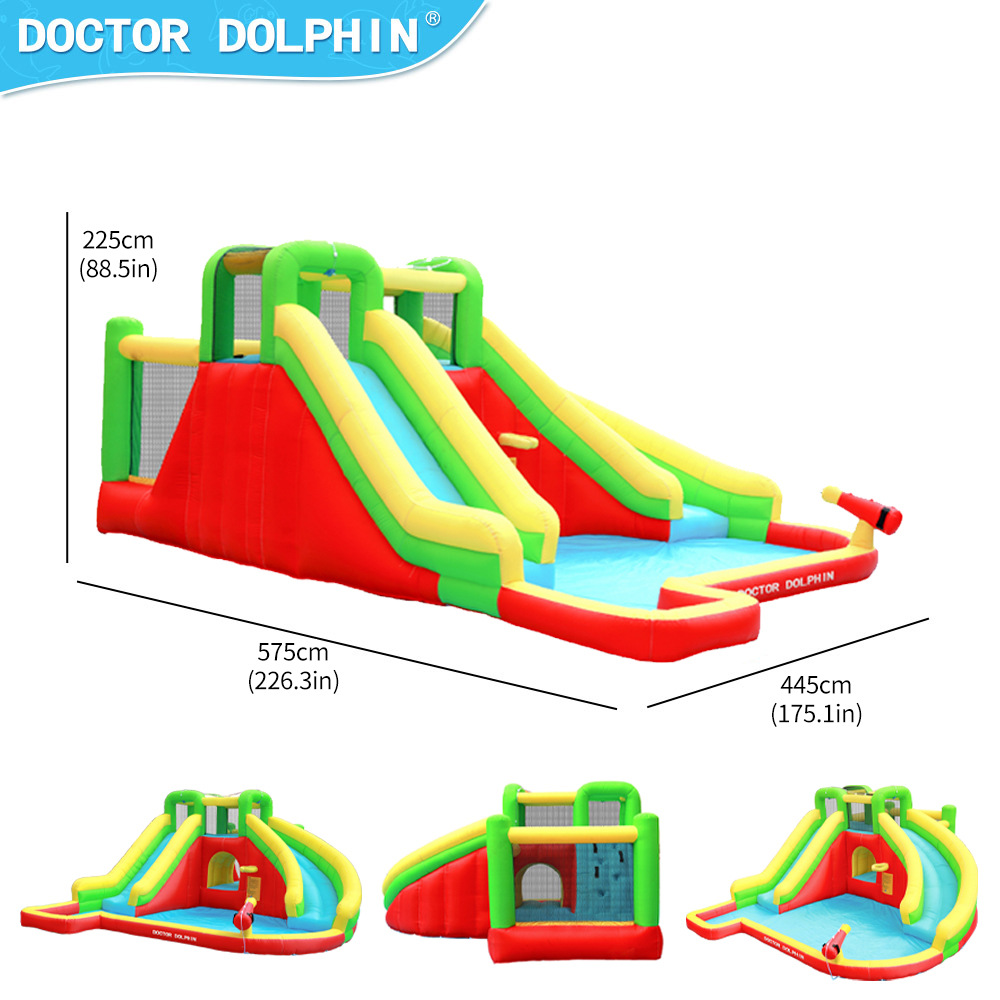 Doctor Dolphin Inflatable slide castle outdoor swimming pool water park ...