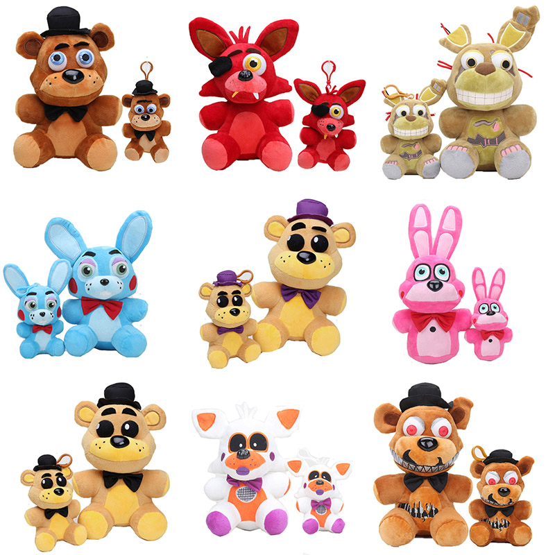 【mookis】 5Pcs FNAF Five Nights At Freddy's Plush Bear 6" Action Figure ...