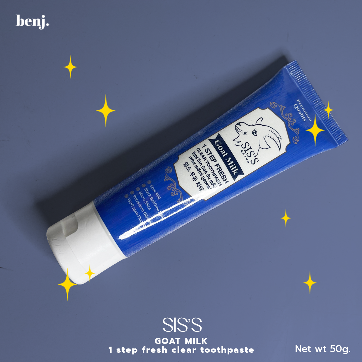 ยาสีฟันนมแพะ ซิสส์ SIS'S GOAT MILK 1 step fresh clear toothpaste 1หลอด ...