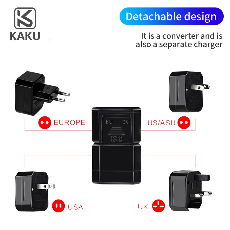 โปรโมชั่น ปลั๊ก 3in1 Universal travel adaptor Type C charger UK AUS EU ...