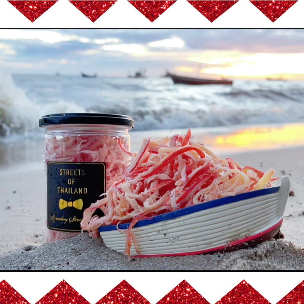 NEW!! ปลาหมึกแดงเส้น - Crimson Squid 100g - Munchies - by STREETS OF ...