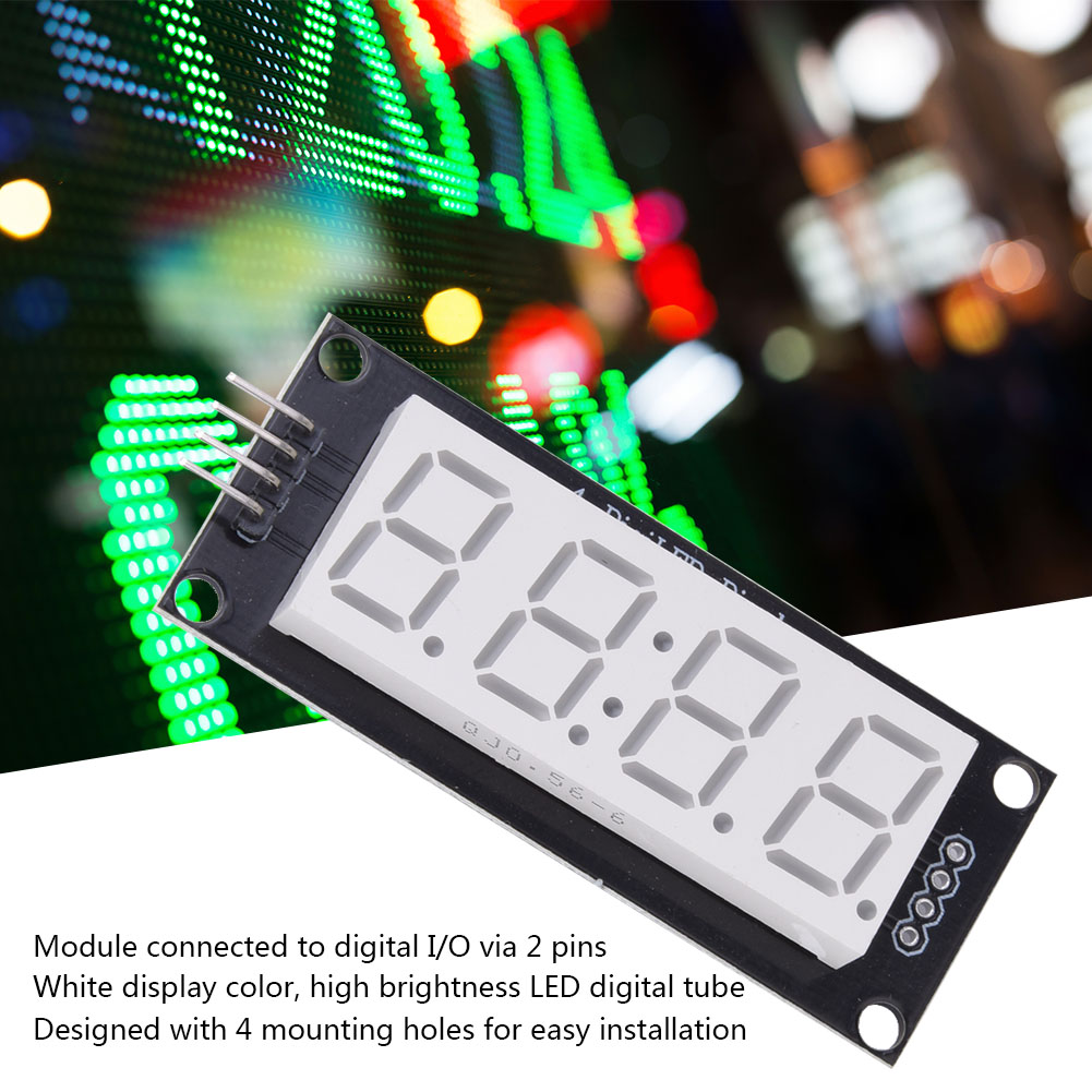จอแสดงผล LED หลอดโมดูล 4-Digit 7-Segment สีขาวสำหรับ Arduino Use ...