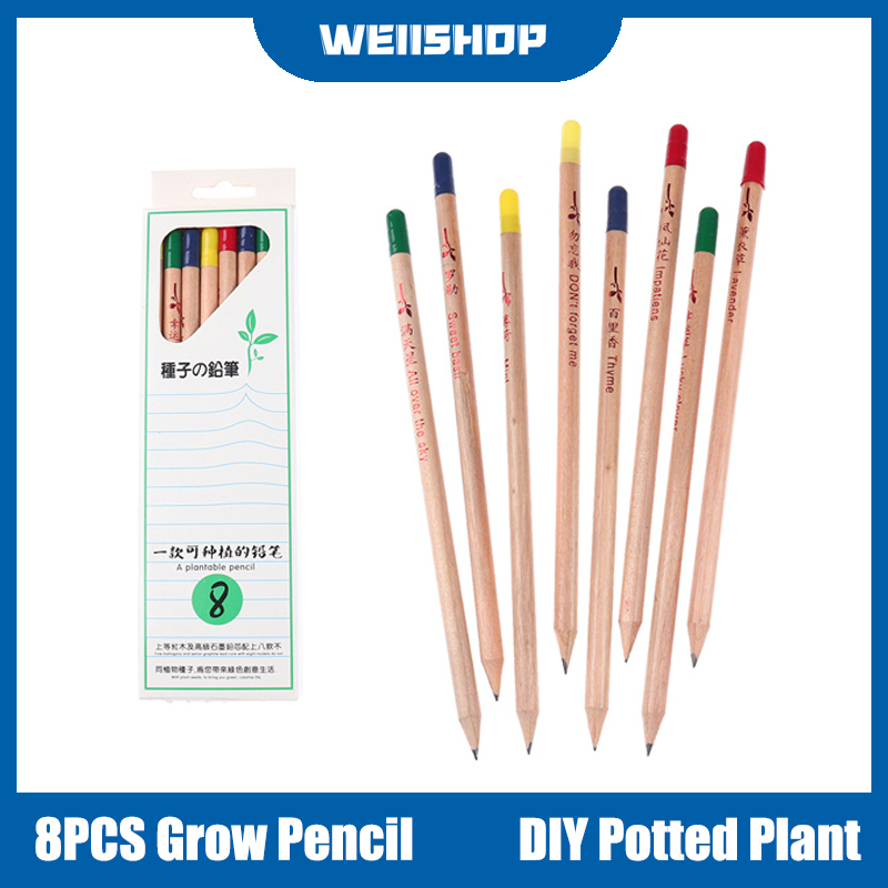 WEII 8PCS Idea Germination Pencil Set To Grow Pencil Sprouted Pencil ...
