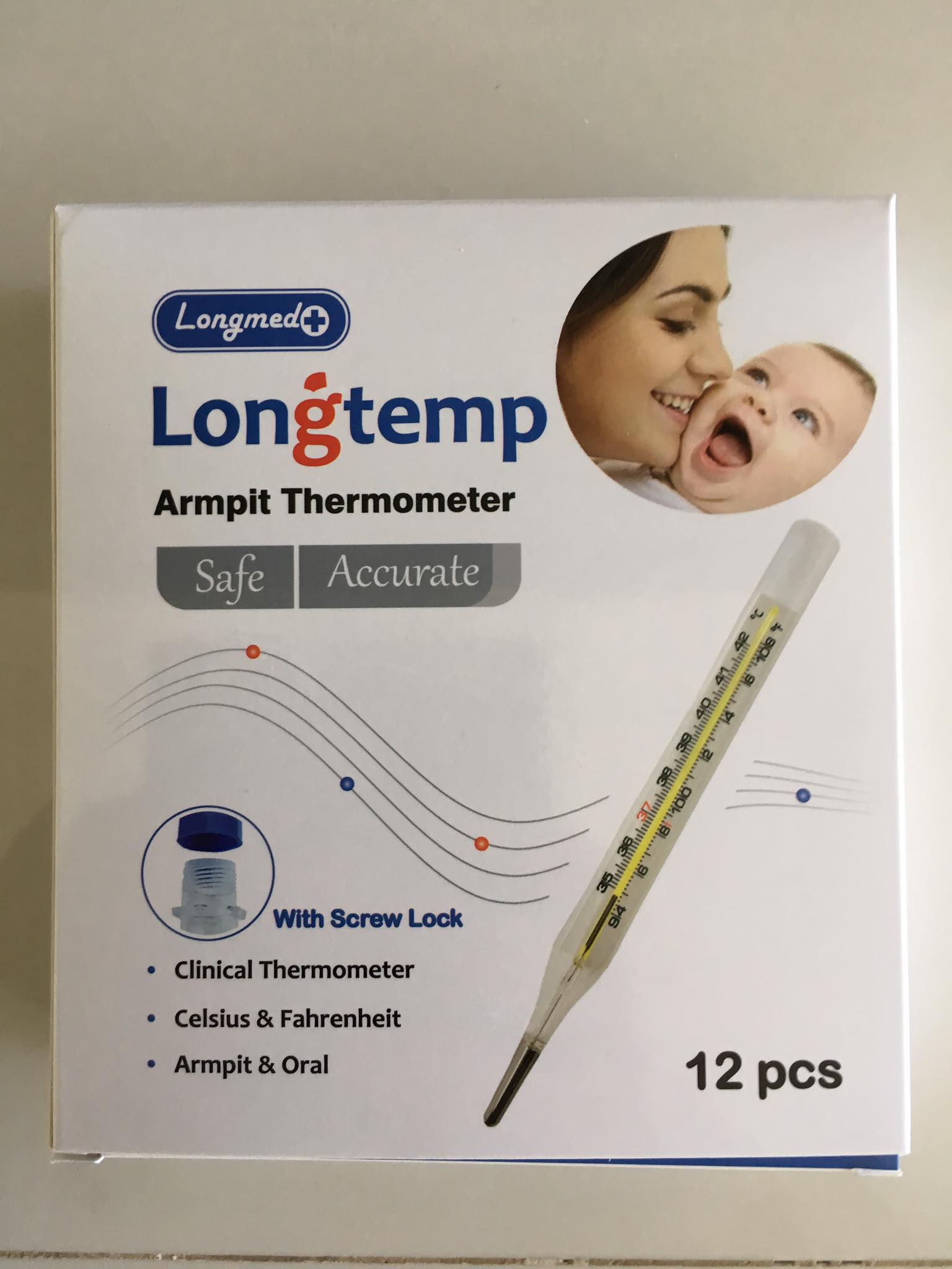 ปรอทวัดอุณหภูมิ Longtemp 1 ชิ้น - THE SUN 7824 - ThaiPick