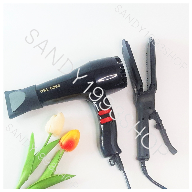 แพ็คคูู่ ???? สุดคุ้ม เครื่องหนีบCKL-1011 + ไดร์เป่าผมCKL-6268 จำนวน 2 ชิ้น เครื่องหนีบตรงและไดร ...